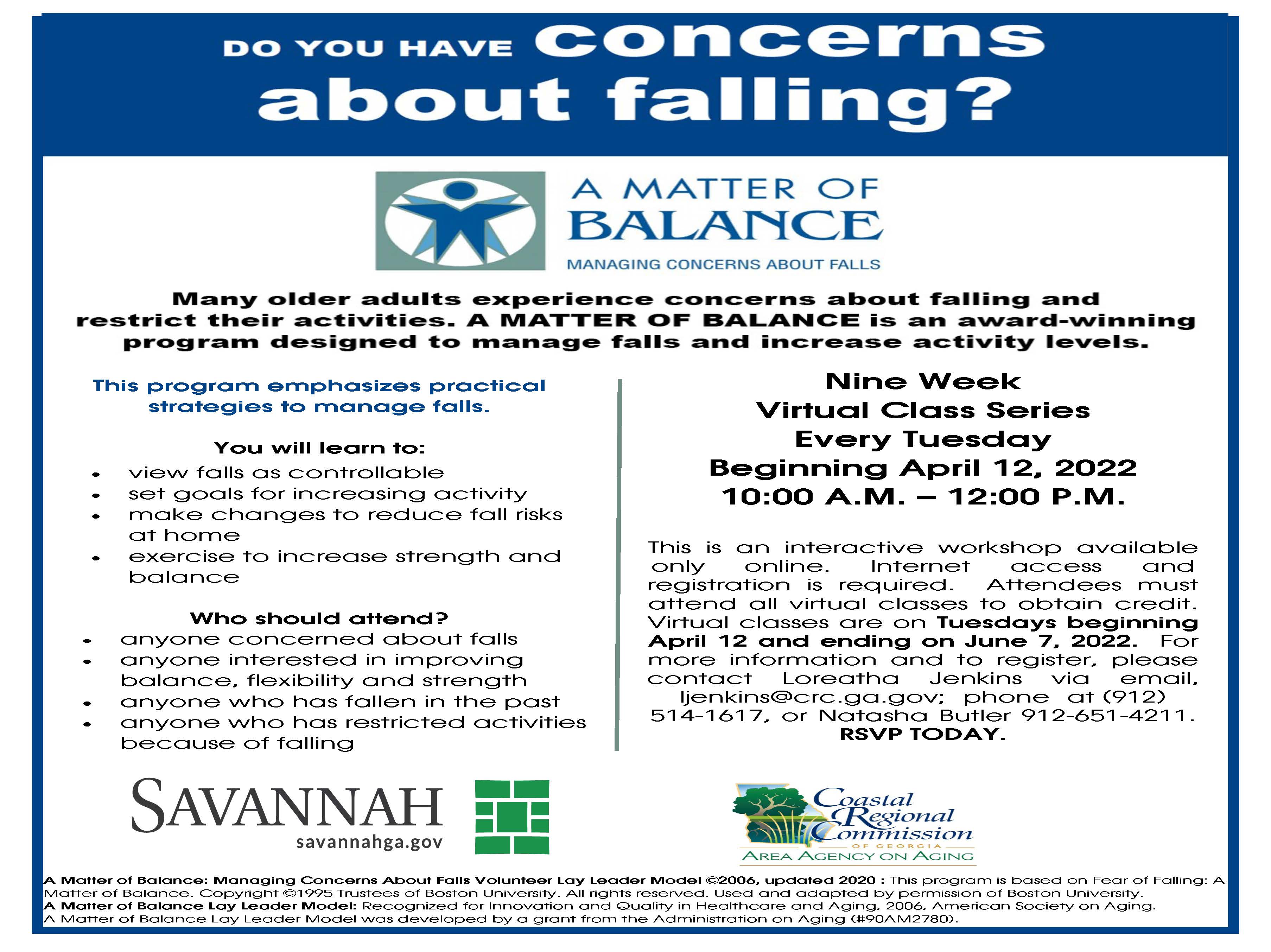Virtual A Matter of Balance – Georgia Health Matters